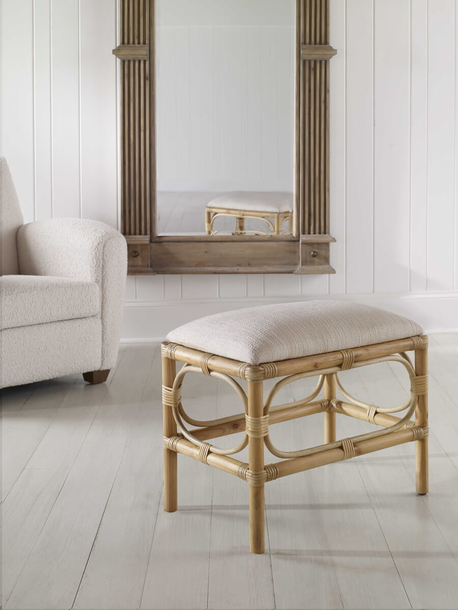 Laguna Small Bench, White | Poonam's by Design