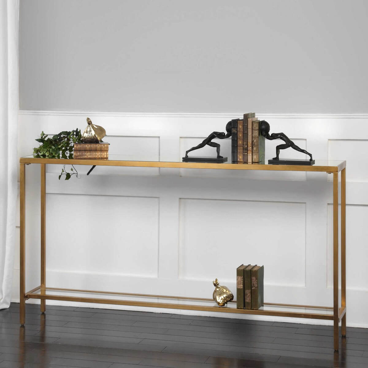 Hayley Console Table, Gold | Poonam's by Design
