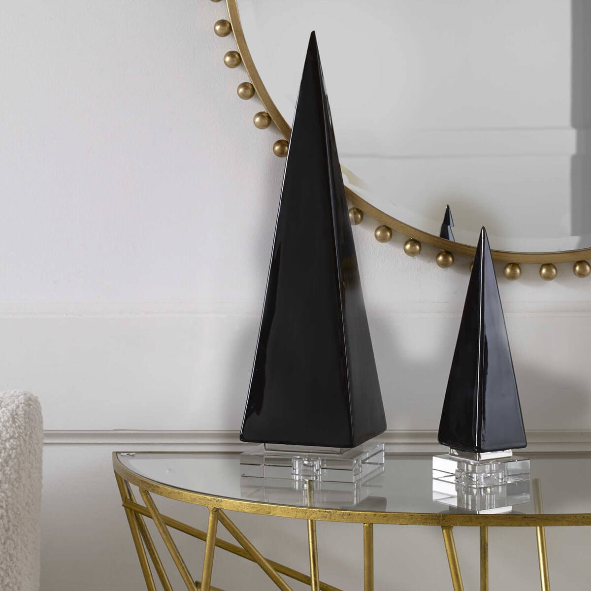 Great Pyramids, Black, S/2 | Poonam's by Design